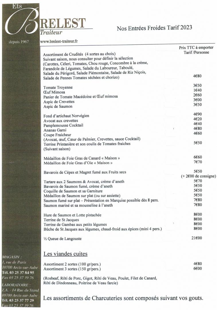 Traiteur, Epernay, Troyes, Châlons-en-Champagne - ETS BRELEST Traiteur